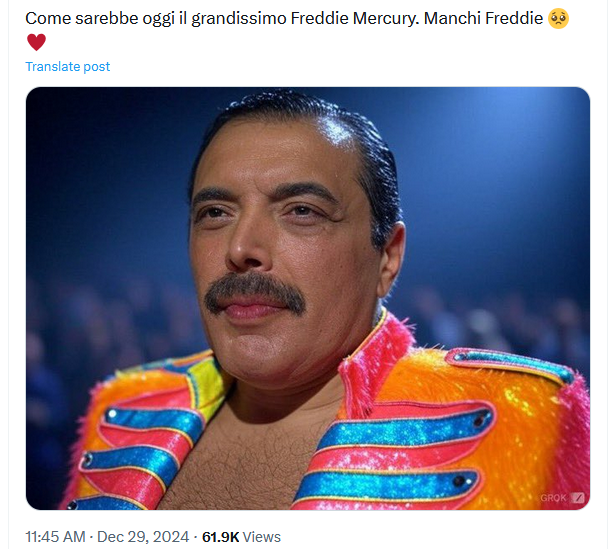 La foto di Freddy Mercury oggi con la faccia di Nino Frassica è una ...