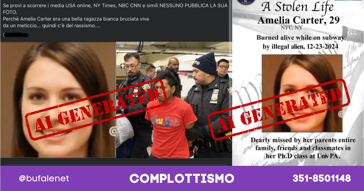 La foto di Amelia Carter bruciata viva da un immigrato e il MemeCoin